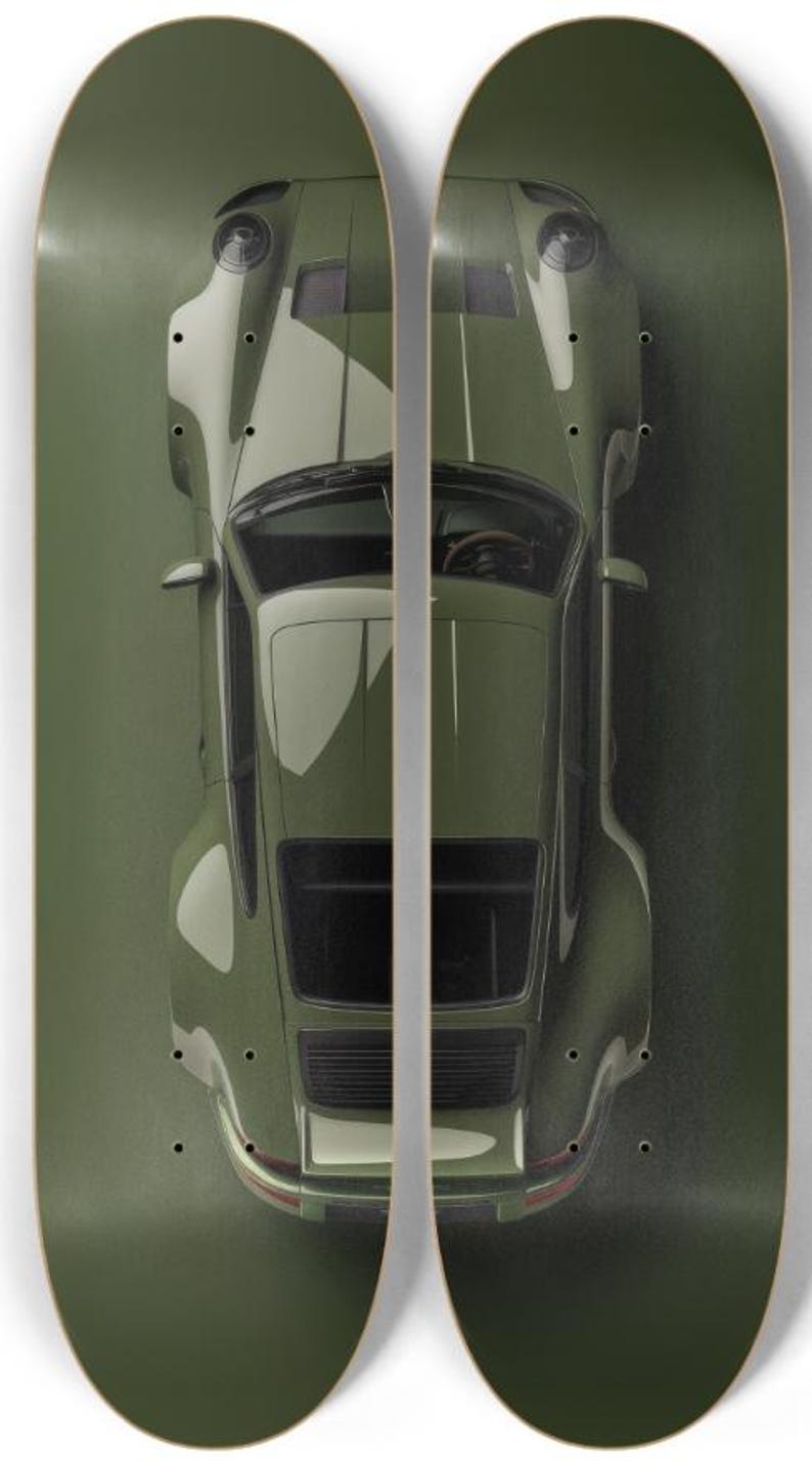 Green Porsche Skateboard Wall Art – 2 Deck | Classic Car Skateboard Art ...