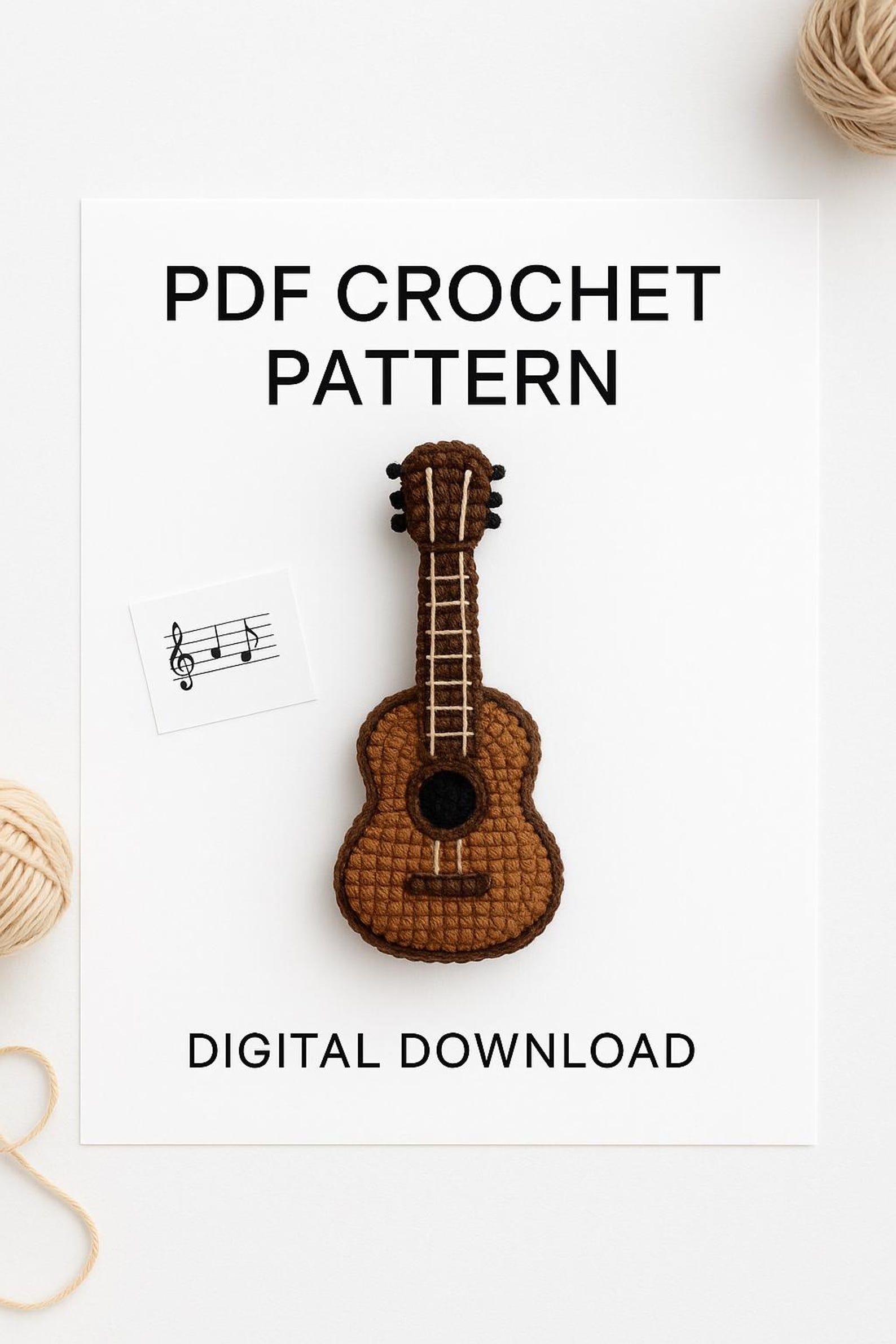 Amigurumi Guitar Crochet Pattern PDF | Handmade Plush Musical ...