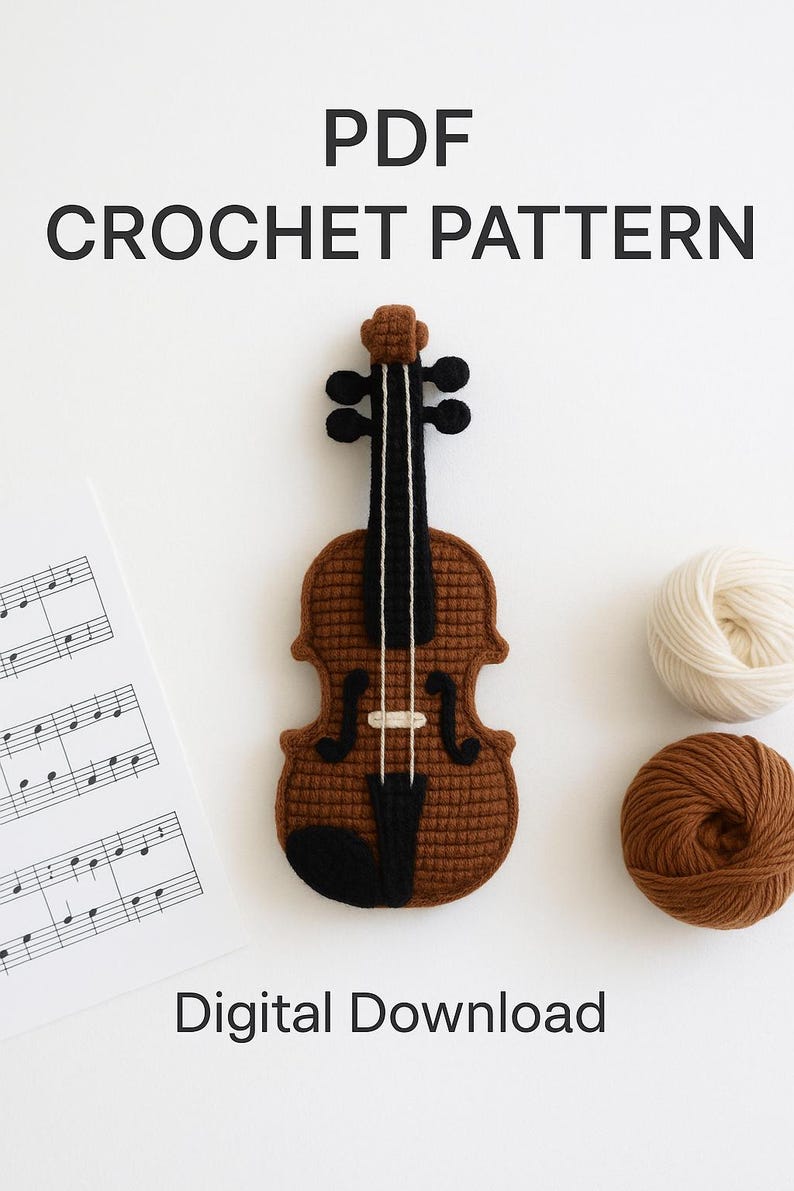 Amigurumi Violin Crochet Pattern PDF | Advanced Step-by-step Plush ...