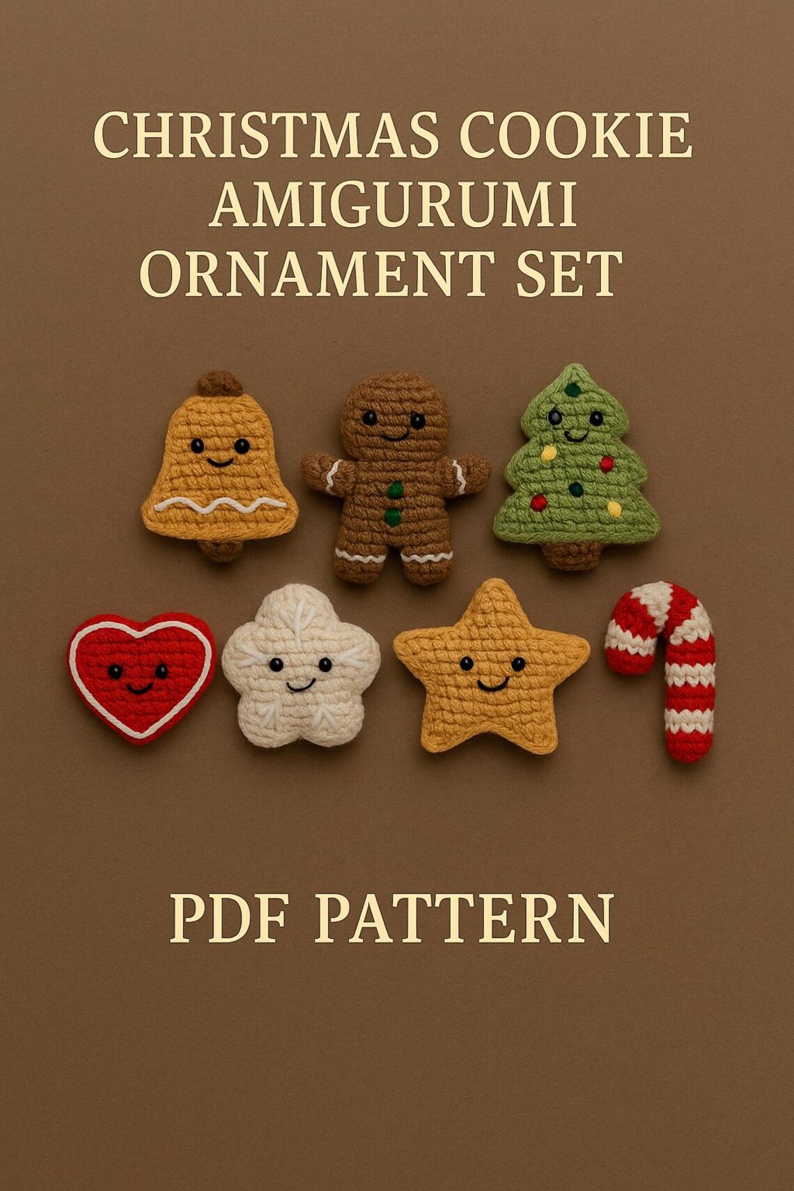 Christmas Cookie Amigurumi Set – 7 PDF Patterns, Cute Crochet Ornaments ...