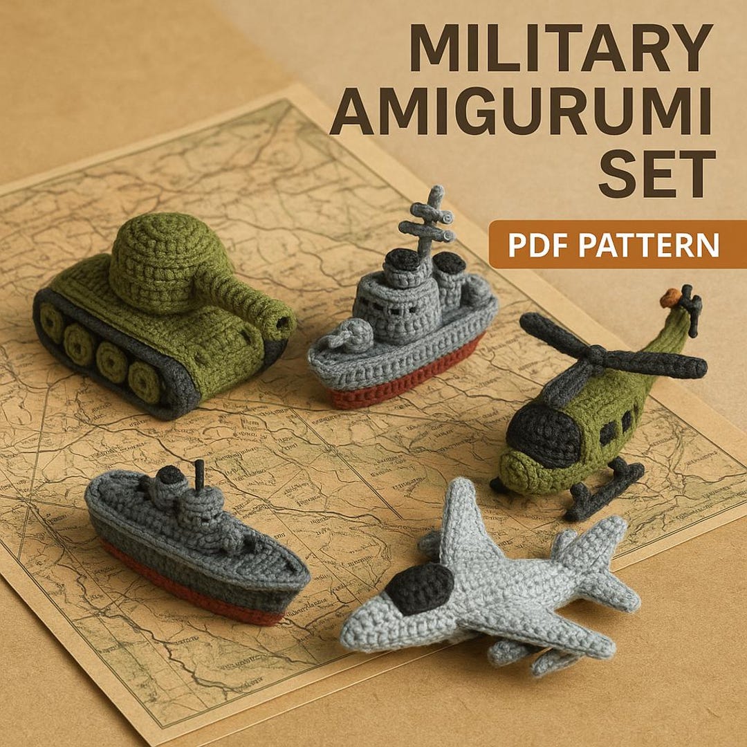 Military Vehicle Amigurumi Crochet Pattern – 4in1 Tank, Warship ...