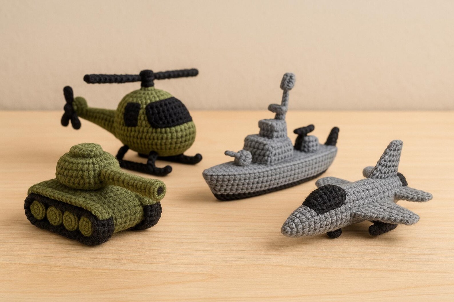 Military Vehicle Amigurumi Crochet Pattern – 4in1 Tank, Warship ...