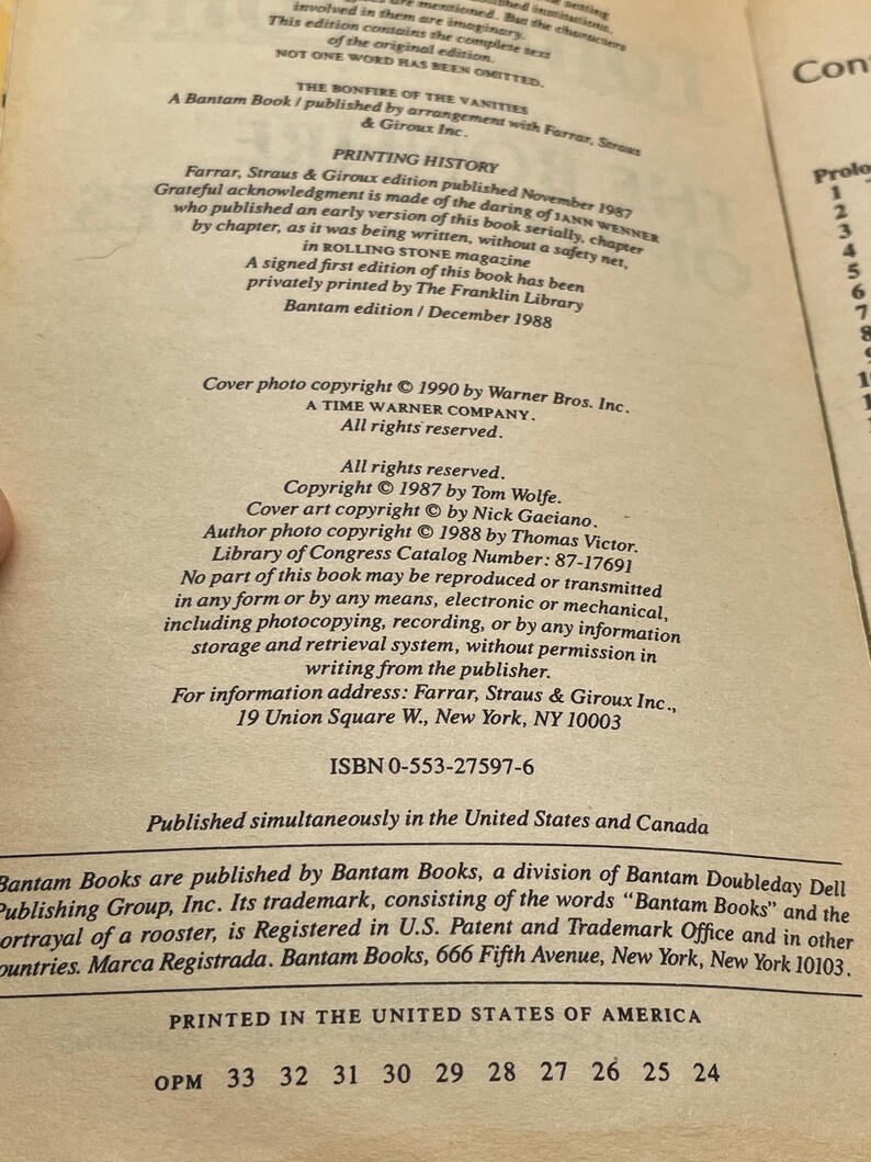 The Bonfire of the Vanities by Tom Wolfe (1990). Vintage Paperback. - Etsy