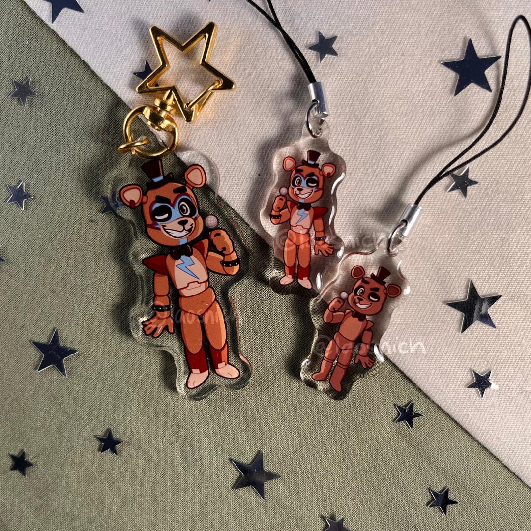Freddy Fazbear FNAF Inspired Keychains, Phone Charms and Stickers! - Etsy