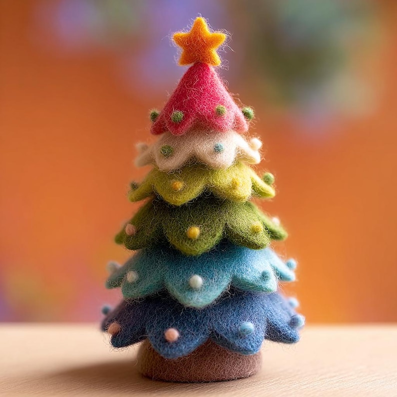 Christmas Holiday Ornament Handmade Wool Felt Christmas Tree : Mini ...