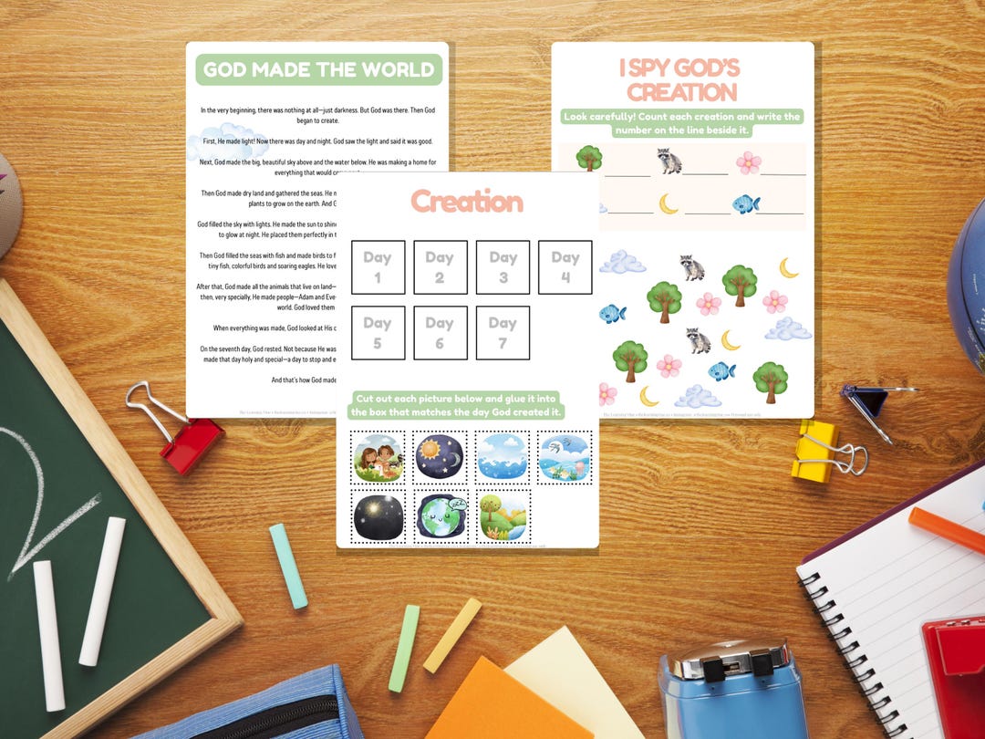 Creation Bible Activity Pack | Days of Creation Printable | Christian ...