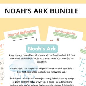 Noah's Ark Activity Pack: Bible Story Worksheets (PDF Download) - Etsy