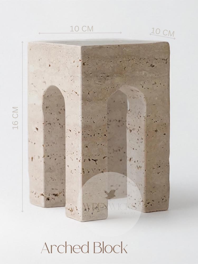 Geometric Travertine Stone Ornaments | Luxury Coffee Table Shelf Living ...