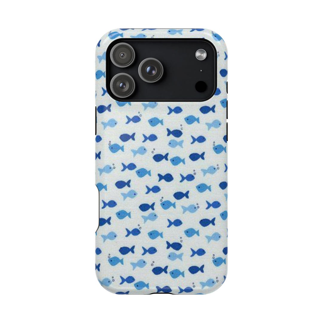 Blue Fish Phone Case | Blue Watercolor Coastal Design + Matching Tote ...
