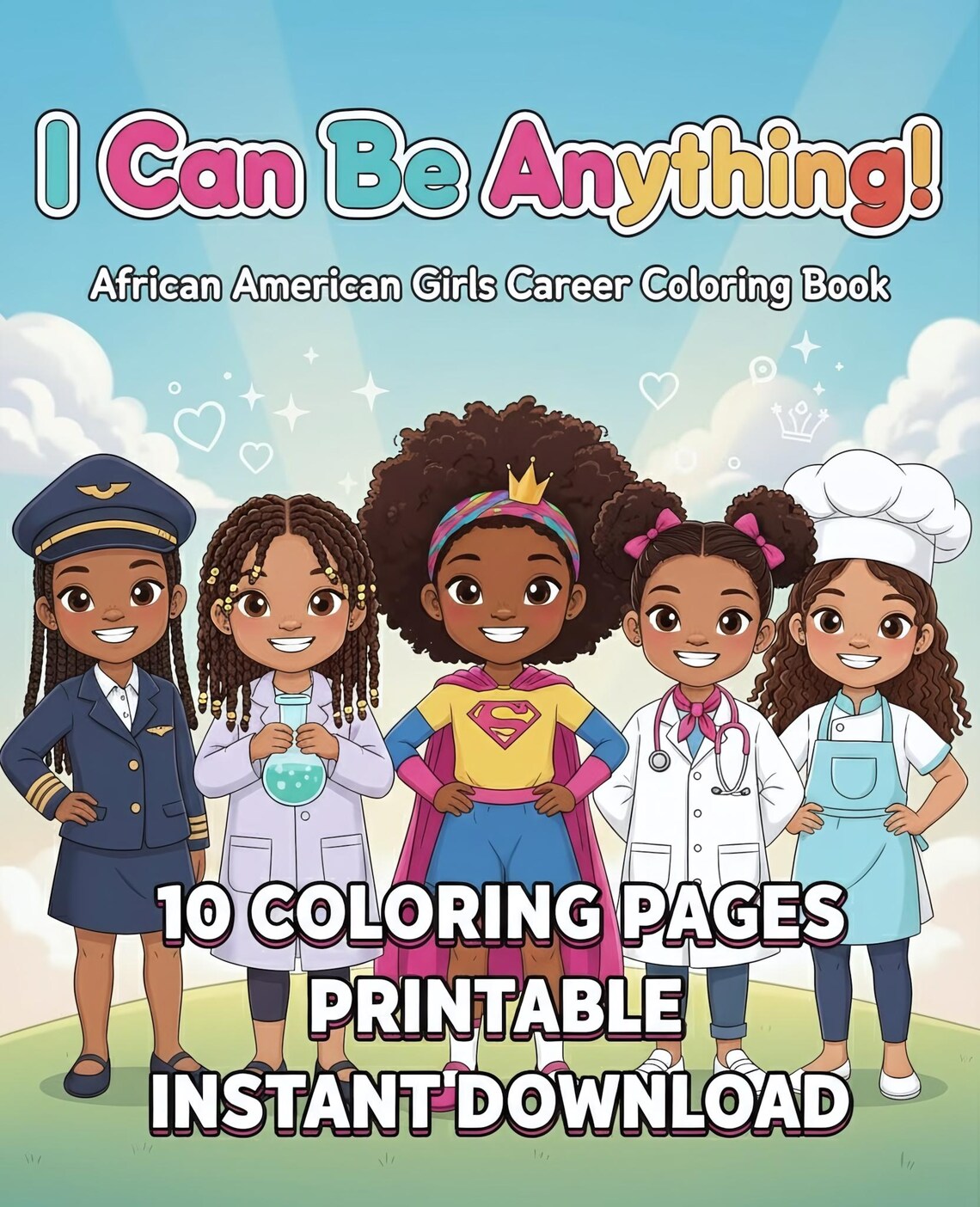 I Can Be Anything Coloring Book for Black Girls | African American ...