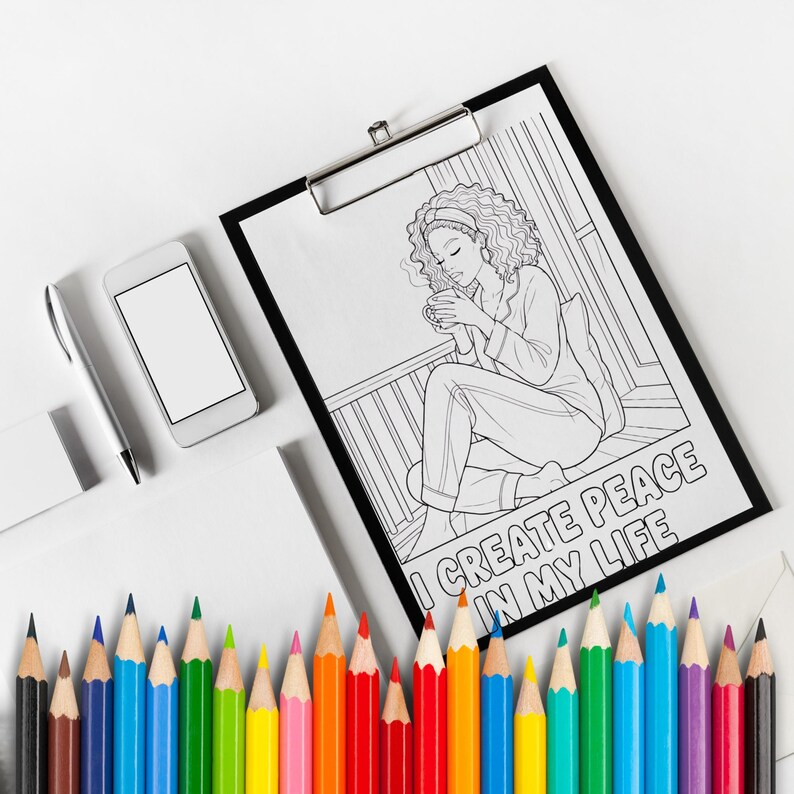 Affirmation Queens Coloring Book | Black Women Line Art + Bubble ...