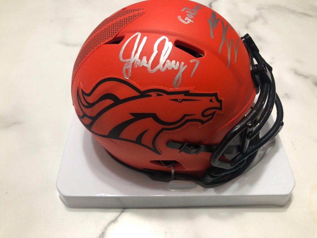 Bo Nix John Elway Signed Broncos Mini Helmet Comes With COA - Etsy