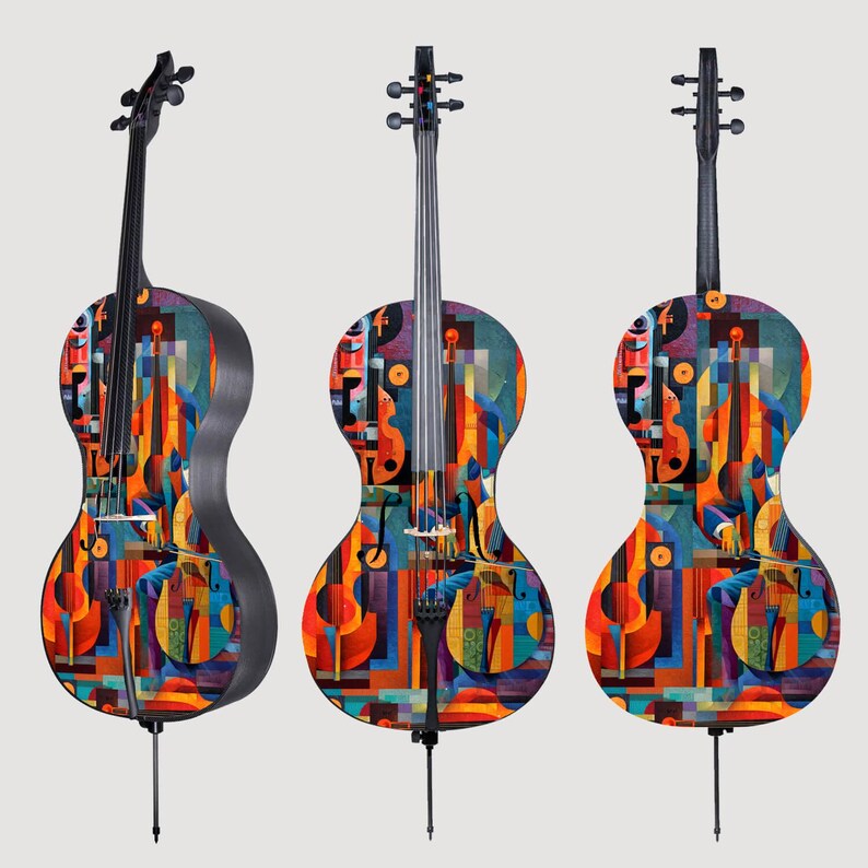 Forte3d- Carbon Fiber Cello - Custom Painted Cello-art Back, 4/4 Size ...