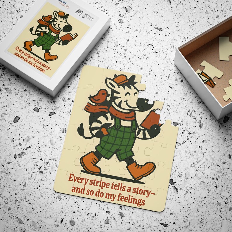 Cute Zebra Positive Affirmation Puzzle Themed Kids Jigsaw Education ...