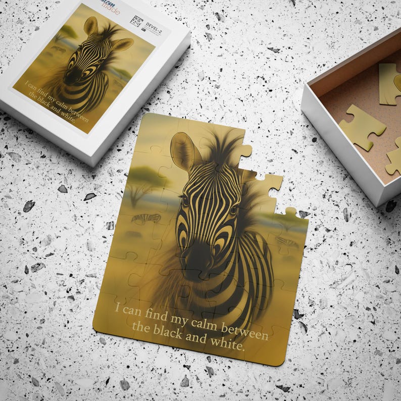 Positive Affirmation Puzzle: Zebra Kids Jigsaw, Interactive Play ...