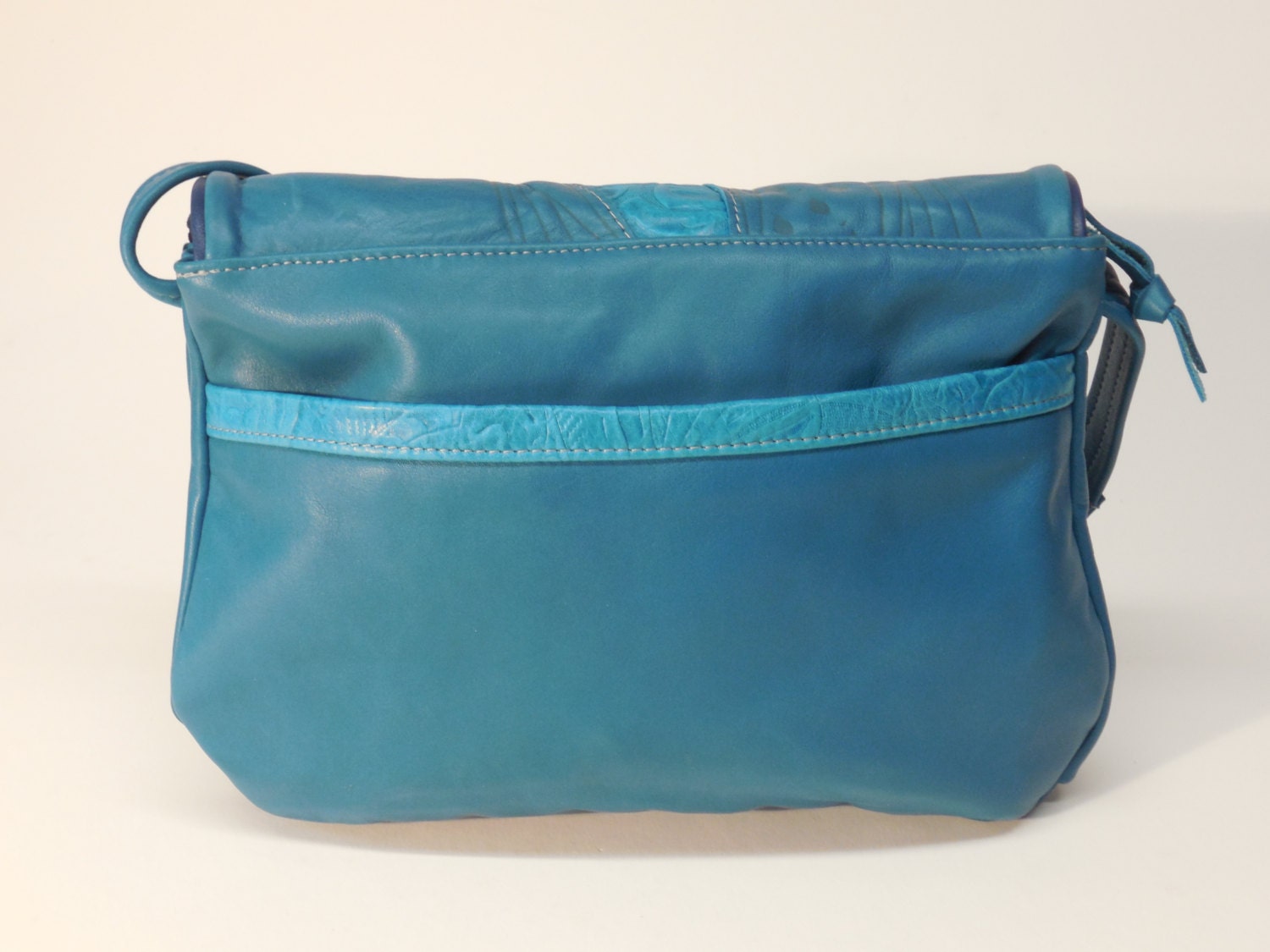 Handmade Turquoise Cowhide, Leather, Shoulder, Cross-body, Bag, Purse ...