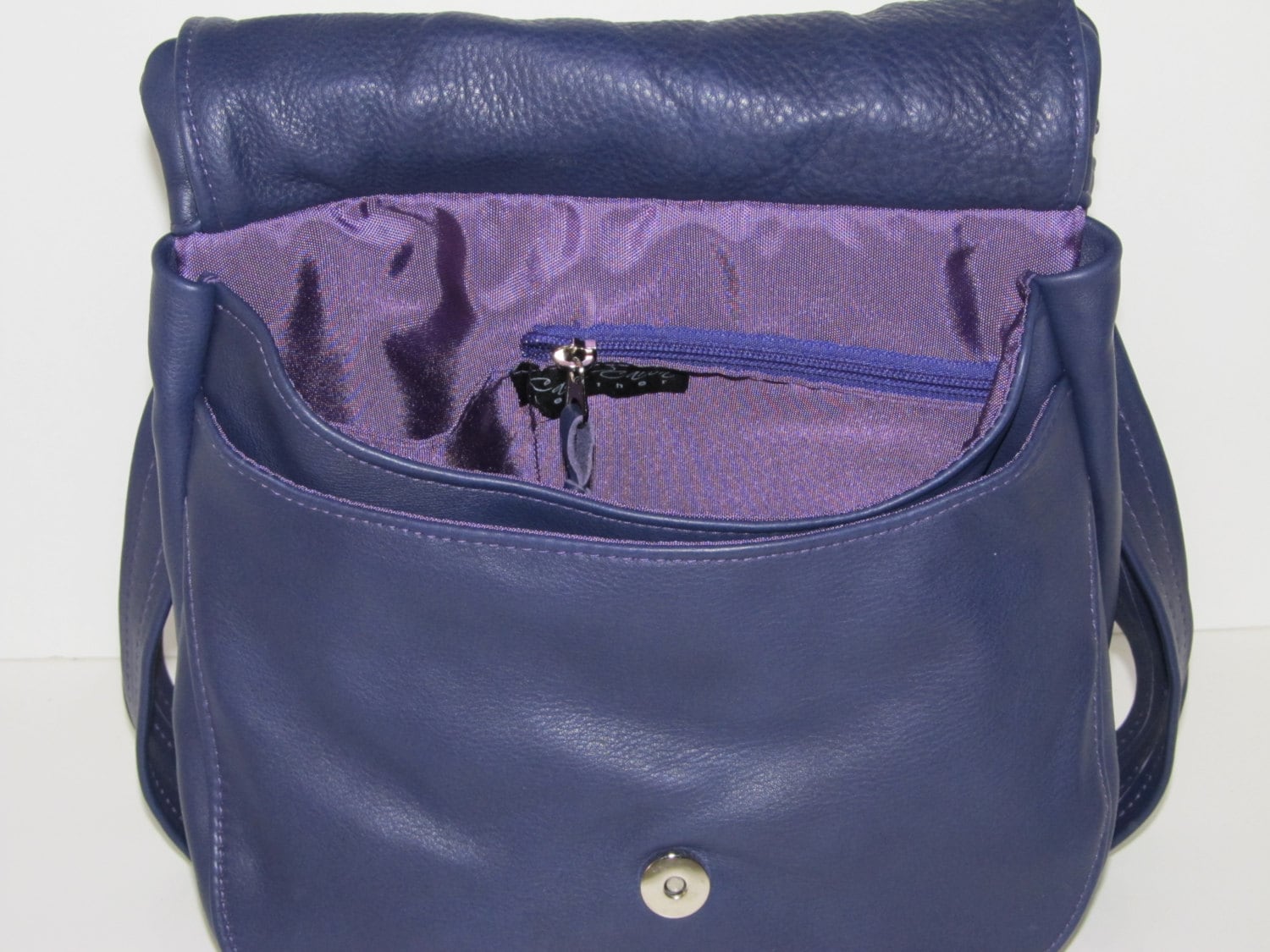 Purple Leather Backpack or Messenger Bag or Purse Shoulder - Etsy
