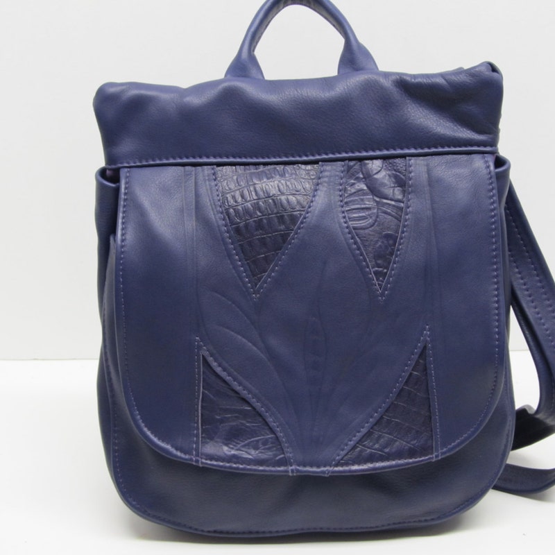 Purple Leather Bag - Etsy