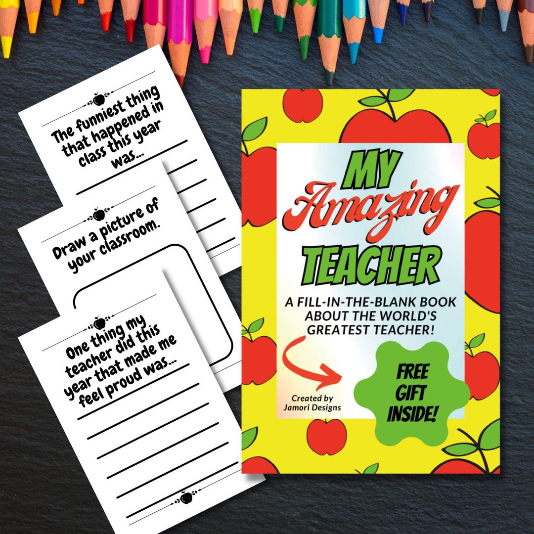 Teacher Appreciation Fill-in-the-blank Book (6x9 PDF) + 2026 Calendar ...