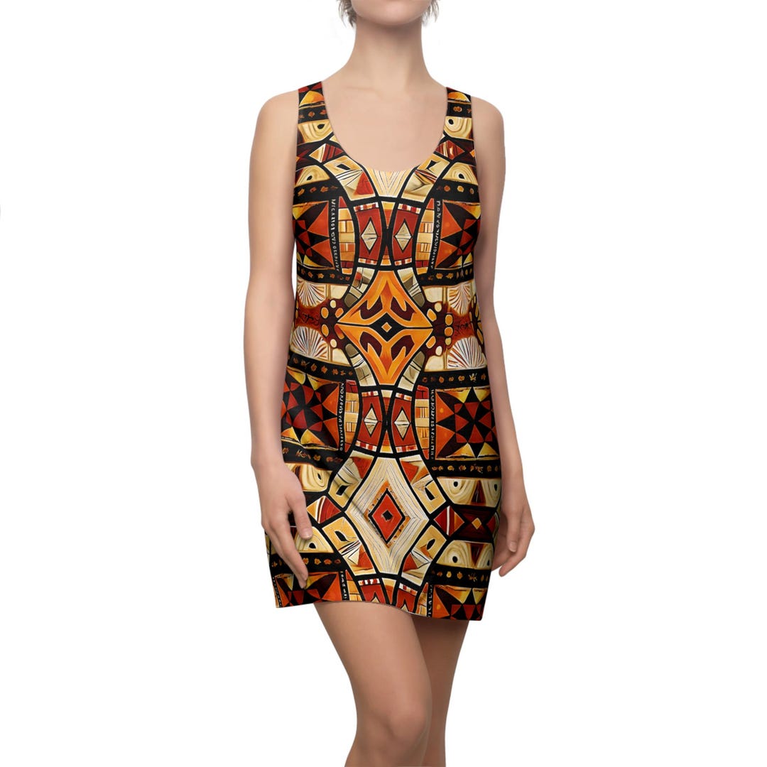 Polynesian Tribal Print Dress | Racerback Cut & Sew AOP - Etsy