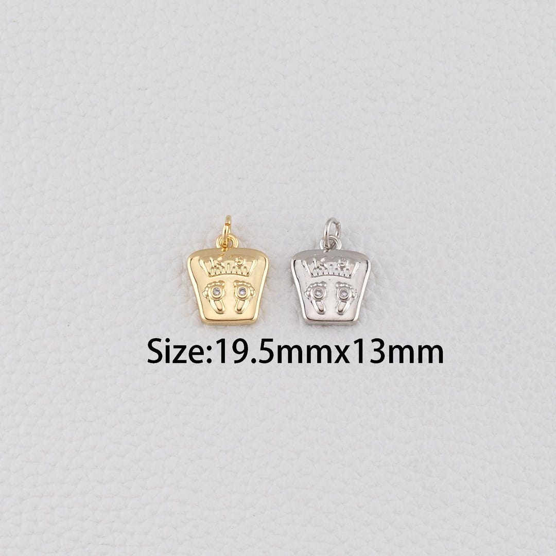 18K Gold Filled Foot Pendant,cz Foot Charm Bracelet Necklace for DIY ...