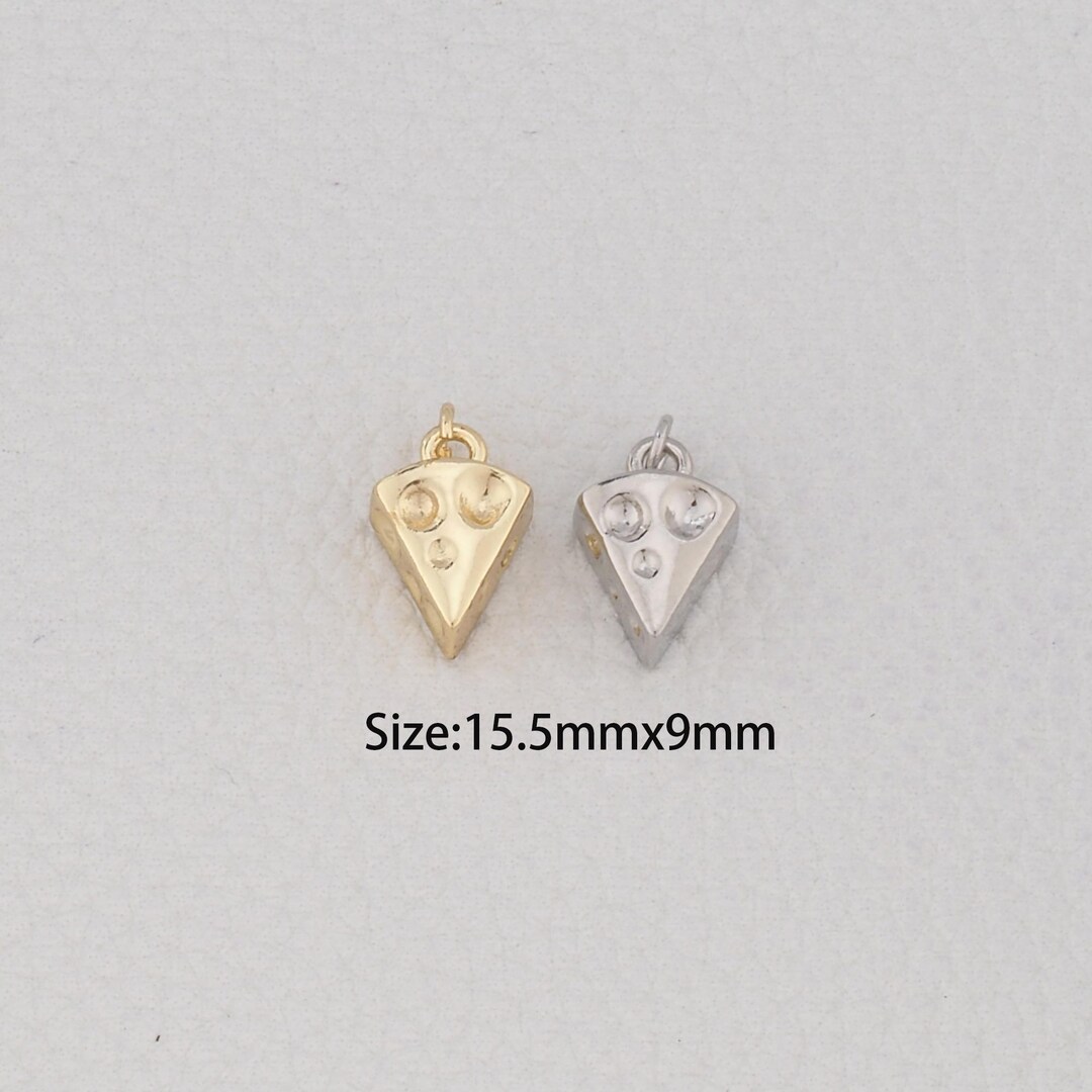 18K Gold Filled Cheese Pendant,food Charm Bracelet Necklace for DIY ...