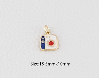 18K Gold Filled Camera Pendant,enamel Camera Charm Bracelet Necklace ...