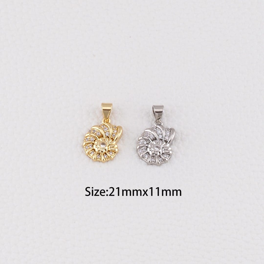 18K Gold Filled Tiny Conch Shell Pendant,conch Shell Charm Bracelet ...
