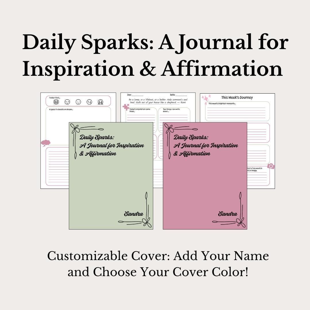 Daily Sparks: A Journal for Inspiration & Affirmation - Etsy