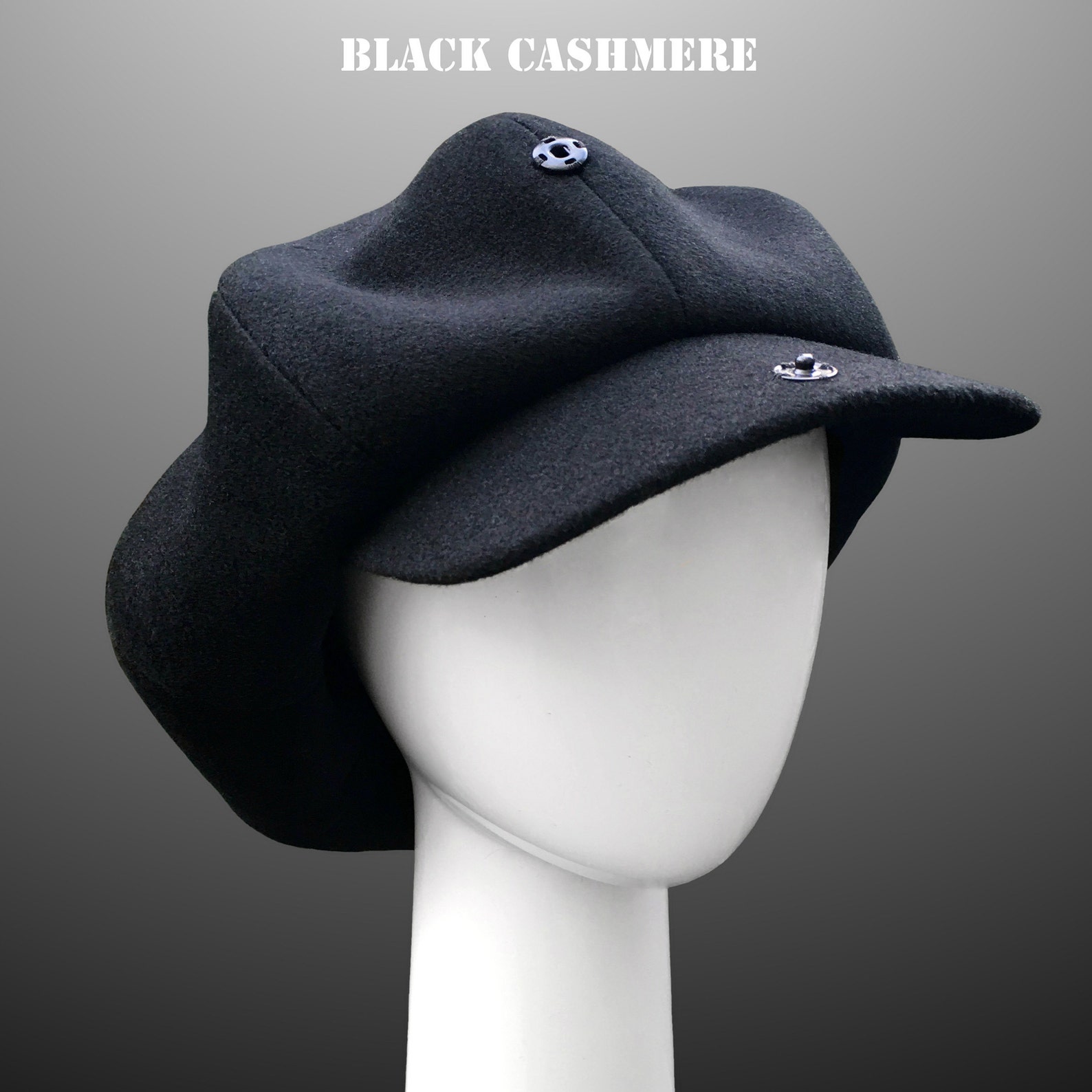 Nikki Oversized Newsboy Cap Black Navy Cashmere Corduroy Huge | Etsy
