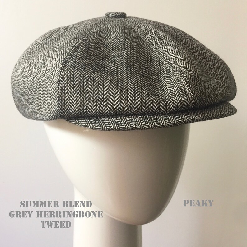 SUMMER Dapper Hat Blue Houndstooth Cotton Peaky Blinders | Etsy