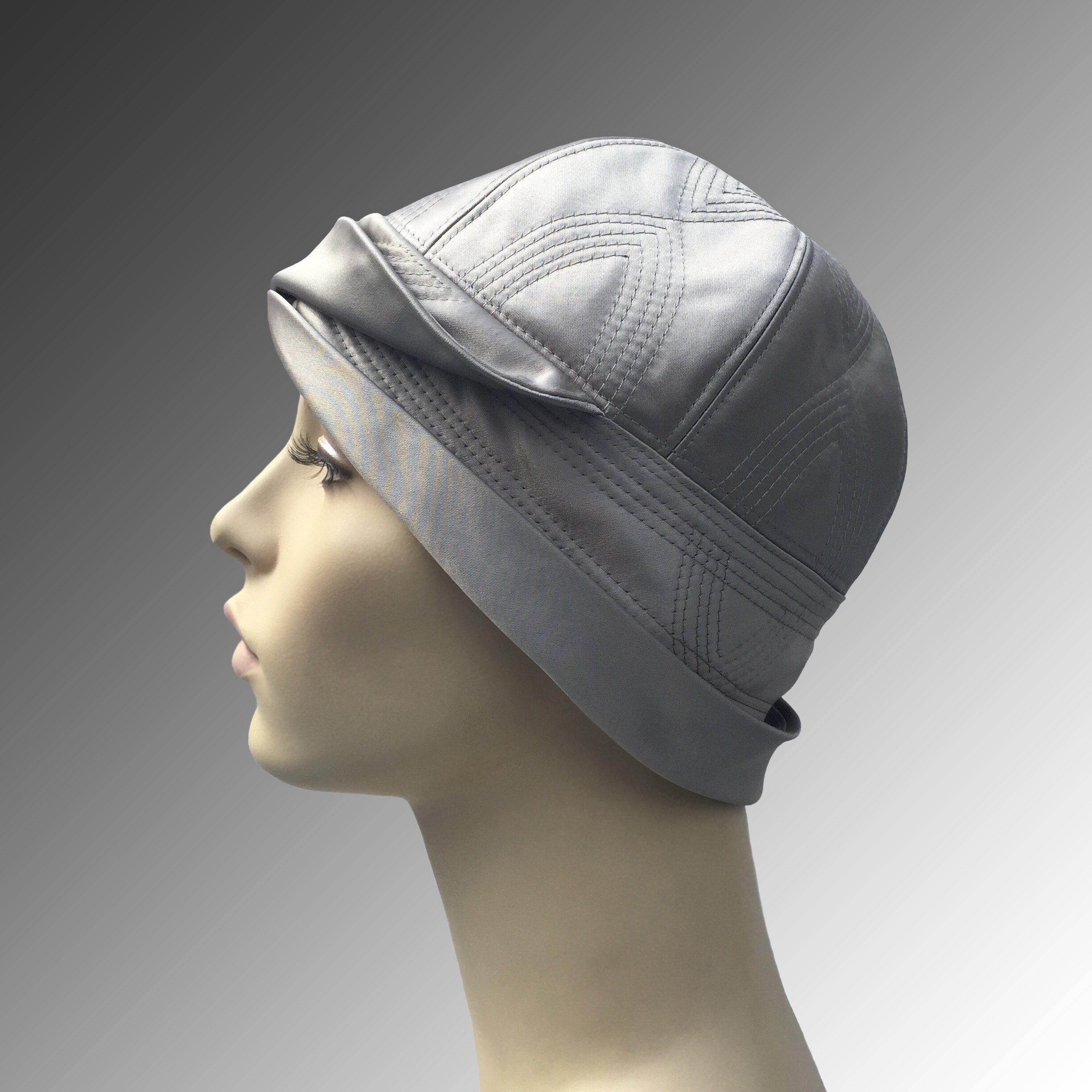 Paper Moon Cloche Turban Vintage Retro Satin Silk Oyster Grey or Any ...