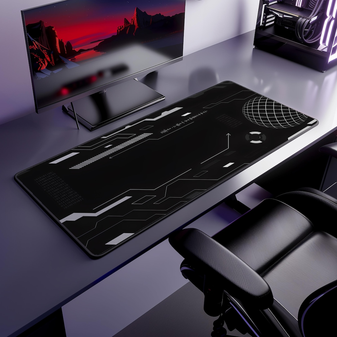 Cyberpunk Gaming Mouse Pad: Futuristic Tech Desk Mat - Etsy
