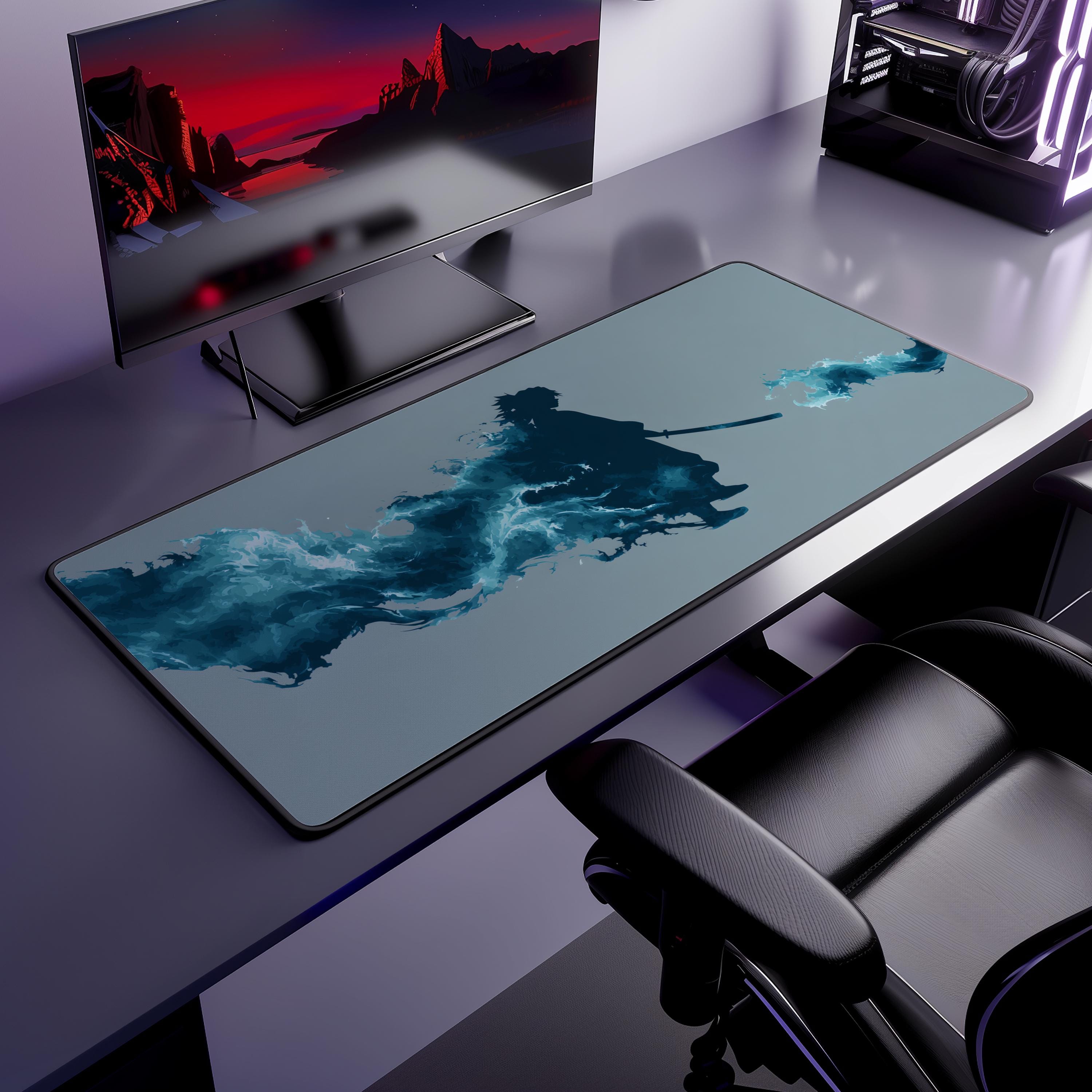 Muichiro Tokito, Demon Slayer Inpsired Mouse Pad, Navy Blue Aqua Anime ...