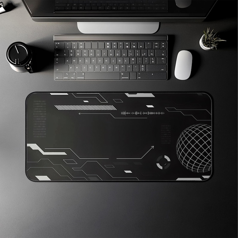 Cyberpunk Gaming Mouse Pad: Futuristic Tech Desk Mat - Etsy