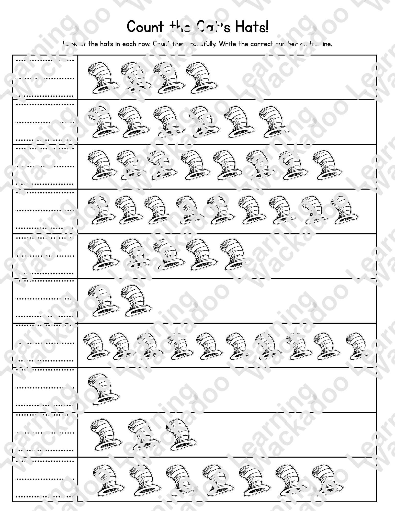 Count the Cat’s Hats | Dr. Seuss Math | Counting & Number | Number ...