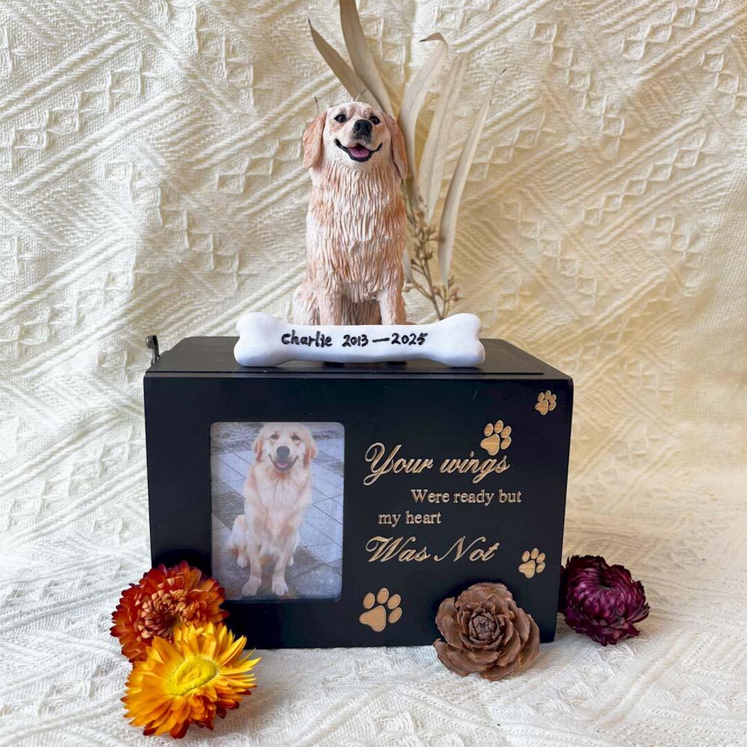 Custom Pet Memorial Urn: Handmade Clay Dog Sculpture Keepsake - Etsy