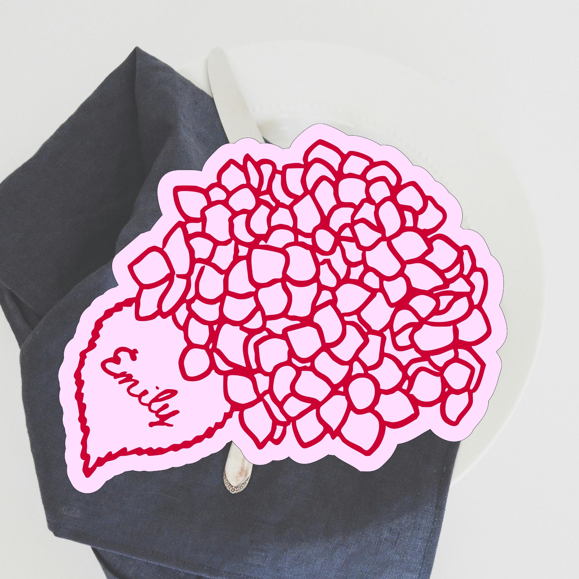 Hydrangea Die-cut Place Card Template: Editable Wedding Seating Cards ...