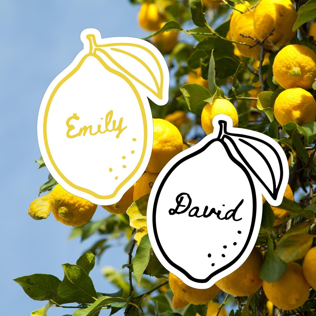 Lemon Die-cut Place Card Template: Editable Wedding Seating Cards ...