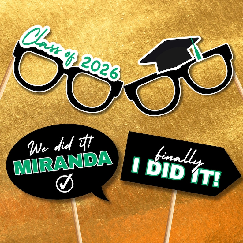 2026 Graduation Photo Booth Props: Editable Template (digital Download ...