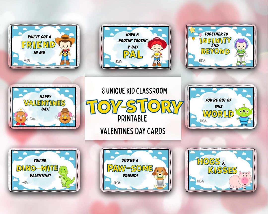 Toy Story Valentines Day Cards, Kids Classroom Printable (digital ...