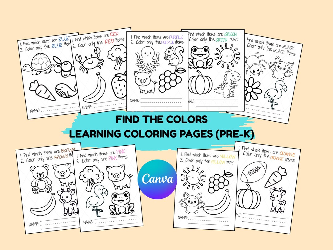 Learning Colors, Pre K Worksheets Coloring Pages, Classroom (digital ...
