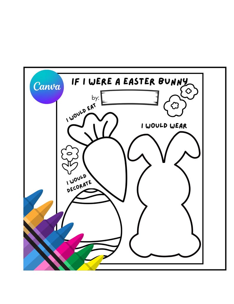 If I Were an Easter Bunny Worksheet, Kids Easter Activity (digital ...