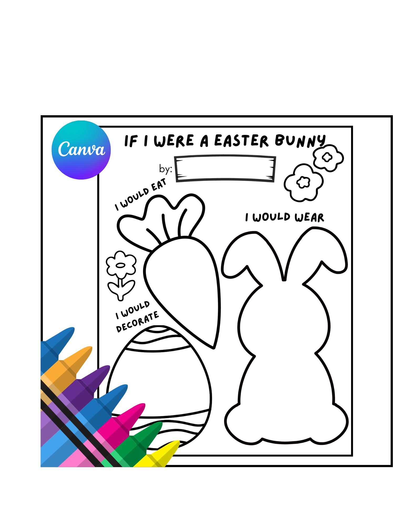 If I Were an Easter Bunny Worksheet, Kids Easter Activity (digital ...