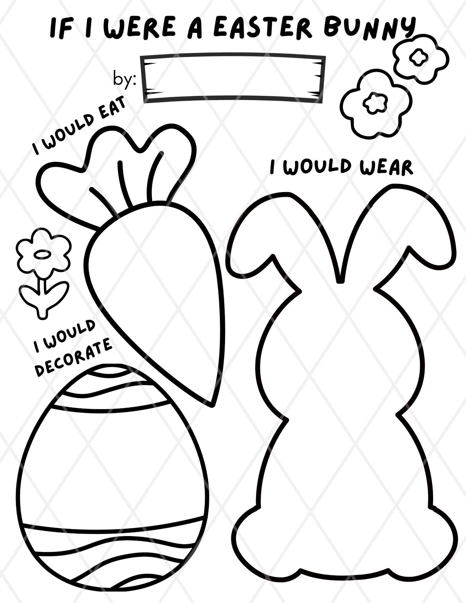 If I Were an Easter Bunny Worksheet, Kids Easter Activity (digital ...