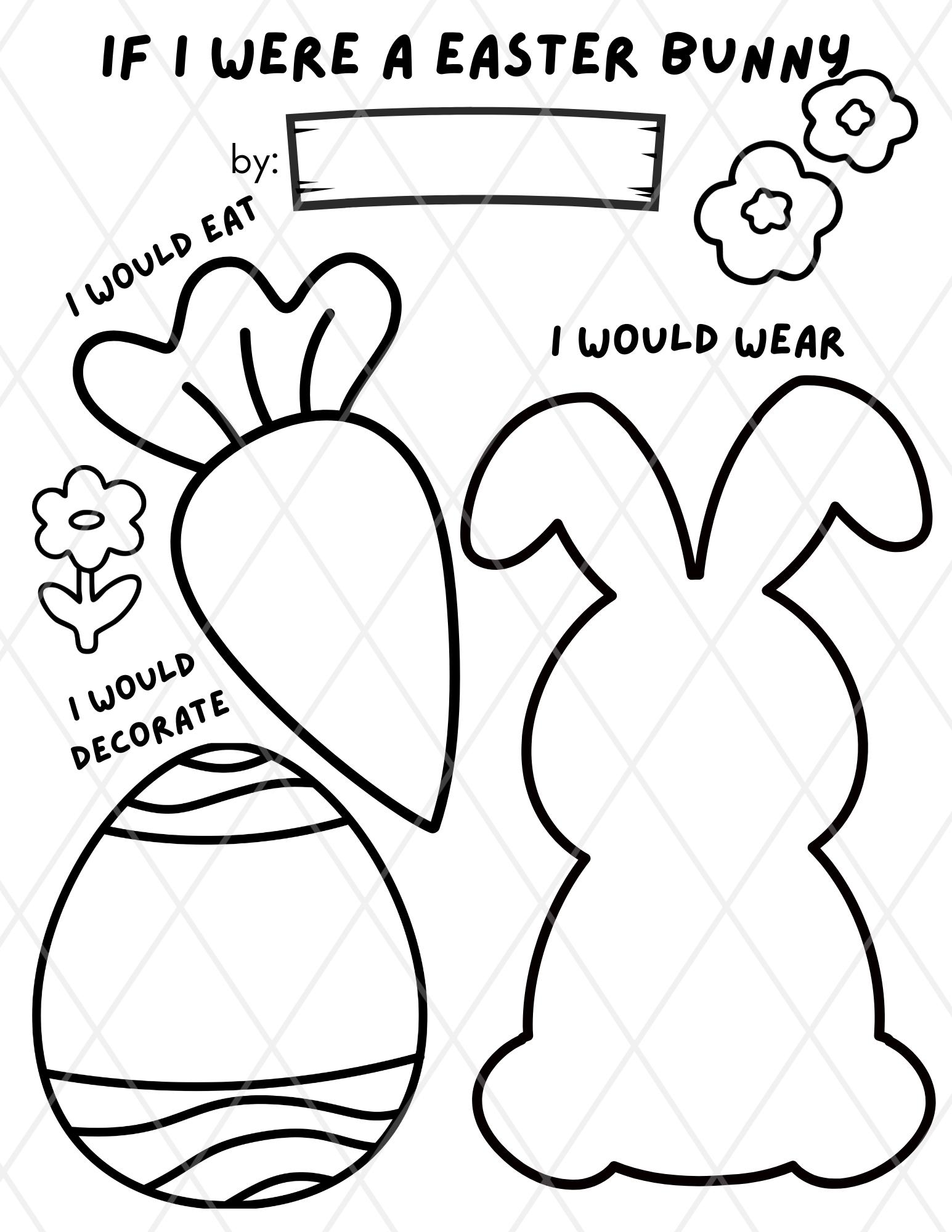 If I Were an Easter Bunny Worksheet, Kids Easter Activity (digital ...