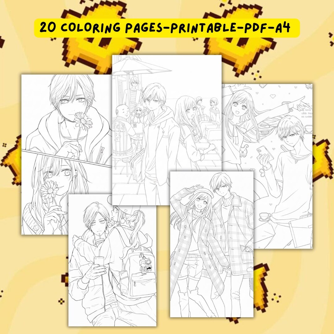My Love Story With Yamada-kun Coloring Book, 20 Printable Pages (PDF ...