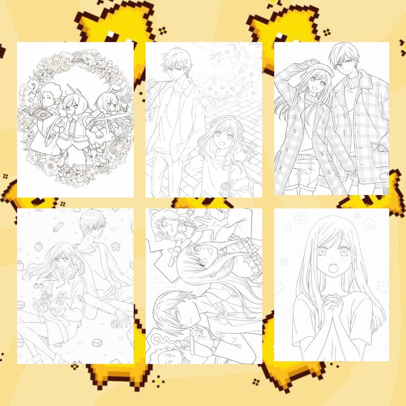 My Love Story With Yamada-kun Coloring Book, 20 Printable Pages (PDF ...