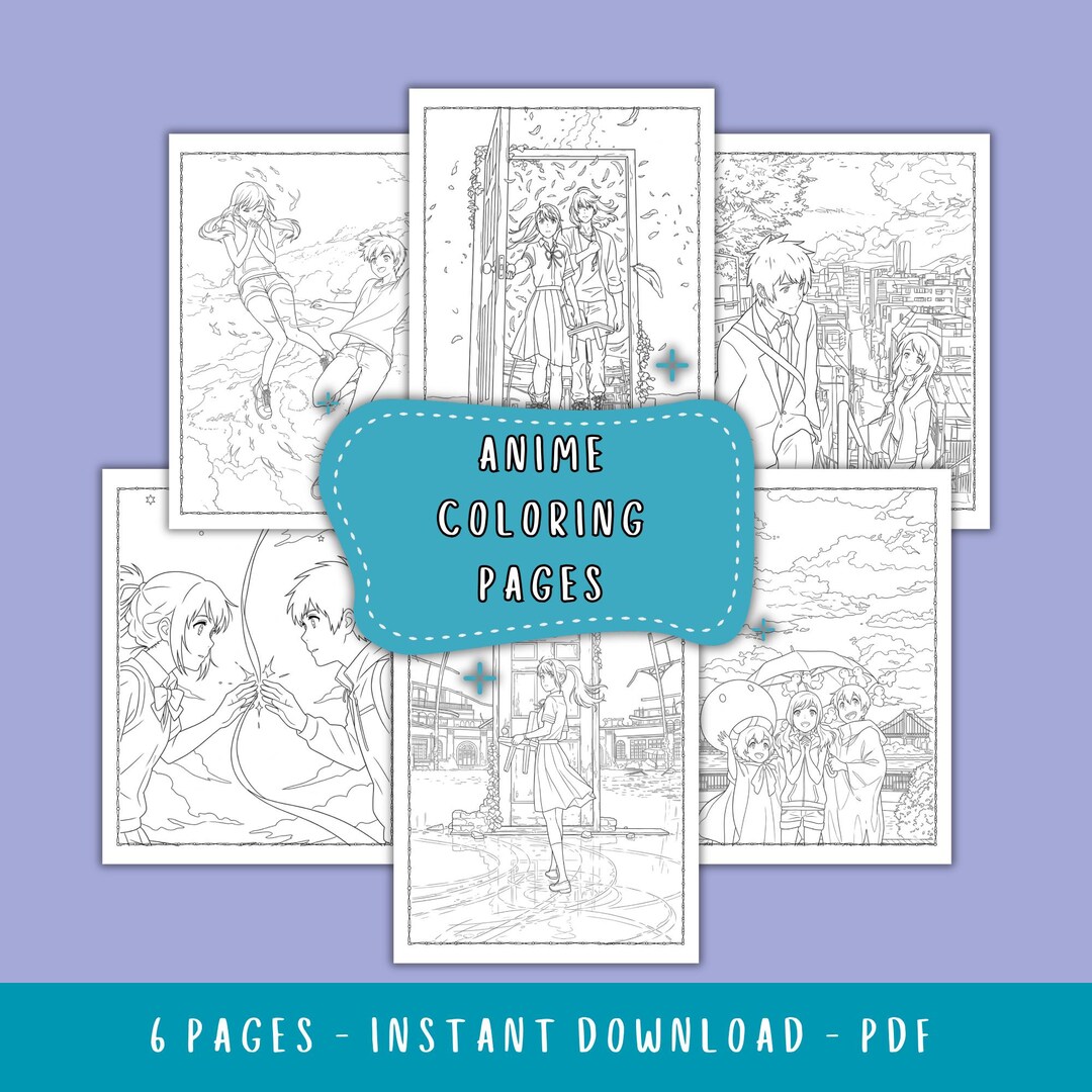 Anime Coloring Pages | Your Name, Weathering With You, Suzume ...