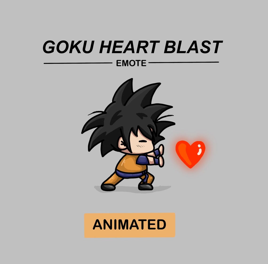 Goku Heart Blast GIF | Animated Emote | Discord, Twitch or Youtube - Etsy